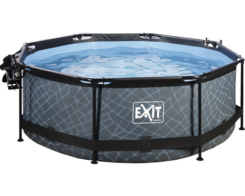 Aufstellpool Framepool-Set EXIT StonePool rund Ø 244x76 cm | HORNBACH