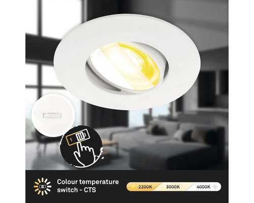 LED Einbauleuchte IP23 CTS dimmbar schwenkbar 4,9 W 500 lm | HORNBACH