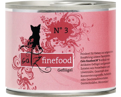 Katzenfutter nass Catz finefood No3 Geflügel 200 g | HORNBACH