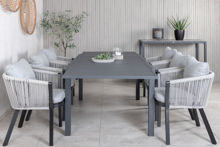 Marbella Gartenset Tisch 100x160/240cm und 6 Stühle Virya | HORNBACH