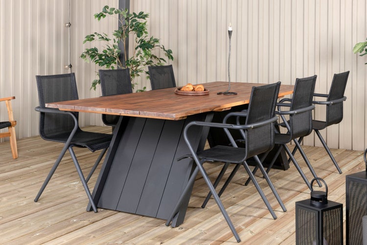 Doory Gartenset Tisch 100x250cm und 6 Stühle Alina | HORNBACH