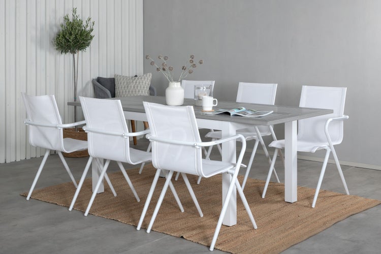 Albany Gartenset Tisch 90x152/210cm und 6 Stühle Alina | HORNBACH