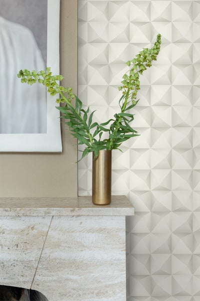 Origin Wallcoverings Öko-Strukturtapete 3D Muster Hellgrau | HORNBACH