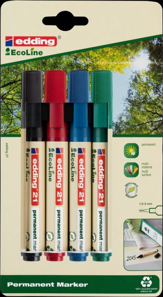 Edding Permamentmarker 21 Ecoline, 4er Set | HORNBACH