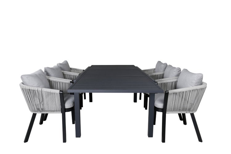 Marbella Gartenset Tisch 100x160/240cm und 6 Stühle Virya | HORNBACH