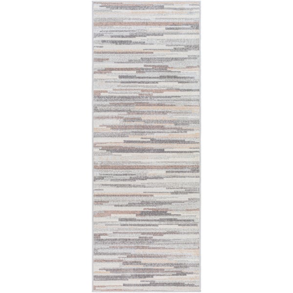 Moderner Skandinavischer Flurteppich Weiß/Braun 80x220 cm | HORNBACH