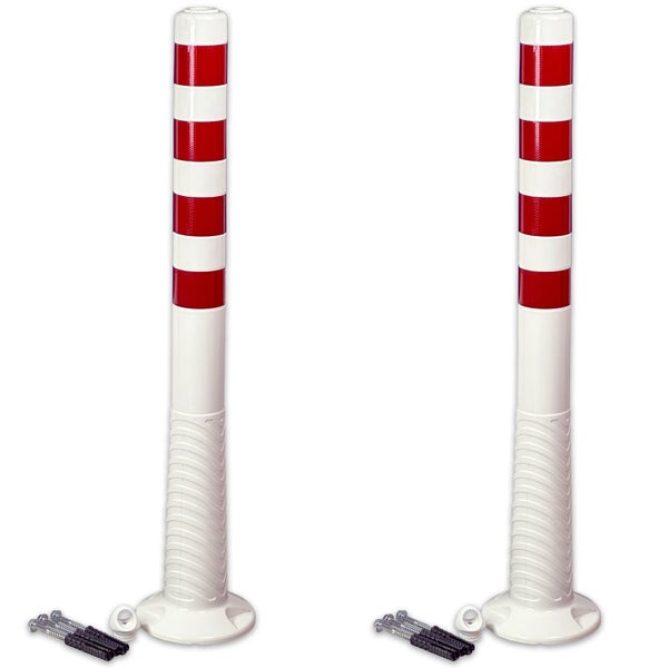 2 Stück Absperrpfosten Poller flexibel weiß, rote | HORNBACH