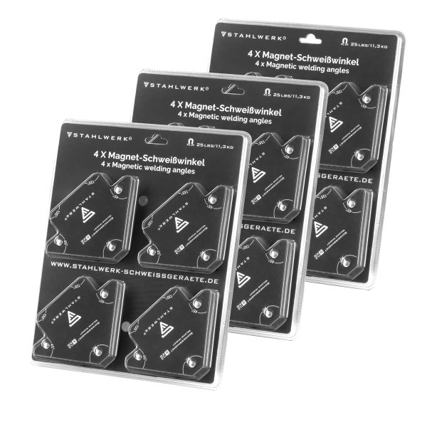 STAHLWERK 12er Set Schweißwinkel Magnet 11,3kg 25lbs | HORNBACH