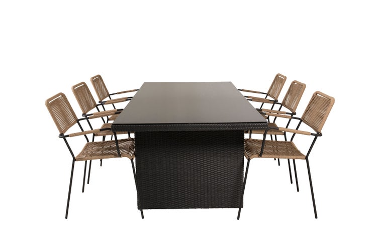 Padova Gartenset Tisch 100x200cm und 6 Stühle ArmlehneL | HORNBACH