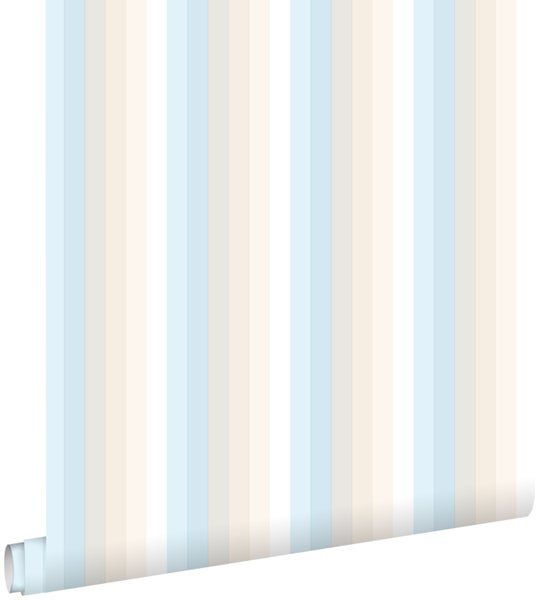 ESTAhome Tapete Regenbogenstreifen Hellblau und Beige - 53 | HORNBACH