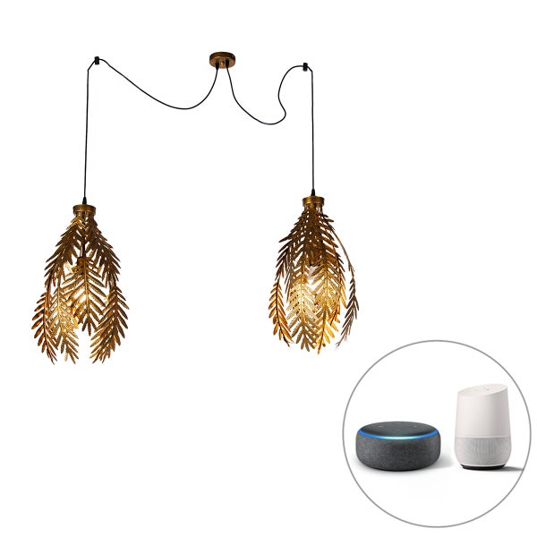 Smarte Hängelampe gold 2-flammig inkl. Wifi A60 - Botanica | HORNBACH