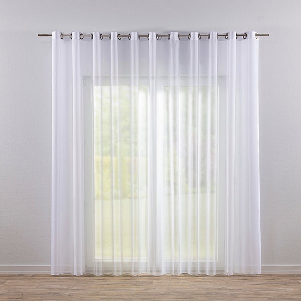GARDINE Voile mit Ösen und Bleiband, weiß, 300x245 cm | HORNBACH