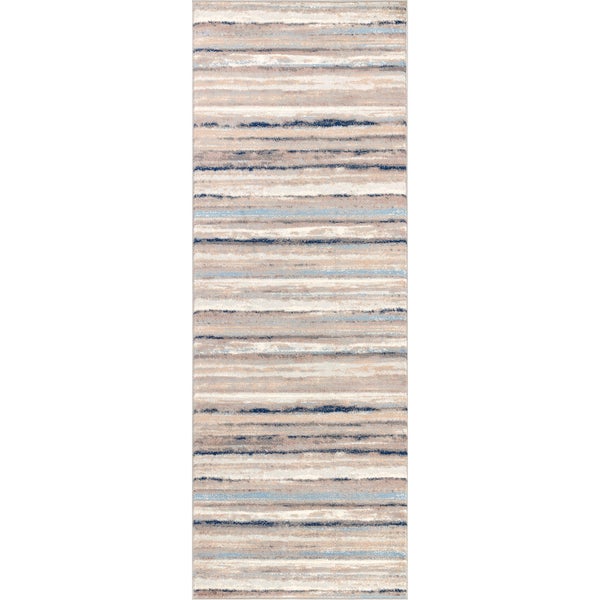 Moderner Skandinavischer Flurteppich Weiß/Grau/Blau 80x220 | HORNBACH