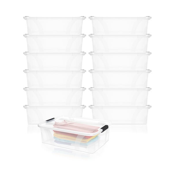 BigDean 12er Set Aufbewahrungsbox mit Deckel transparent - | HORNBACH