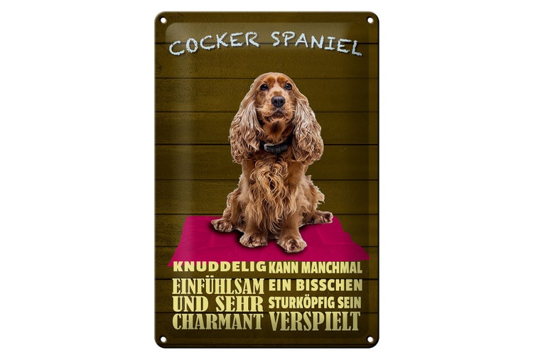 Blechschild Spruch 20x30cm Cocker Spaniel Hund knuddelig | HORNBACH