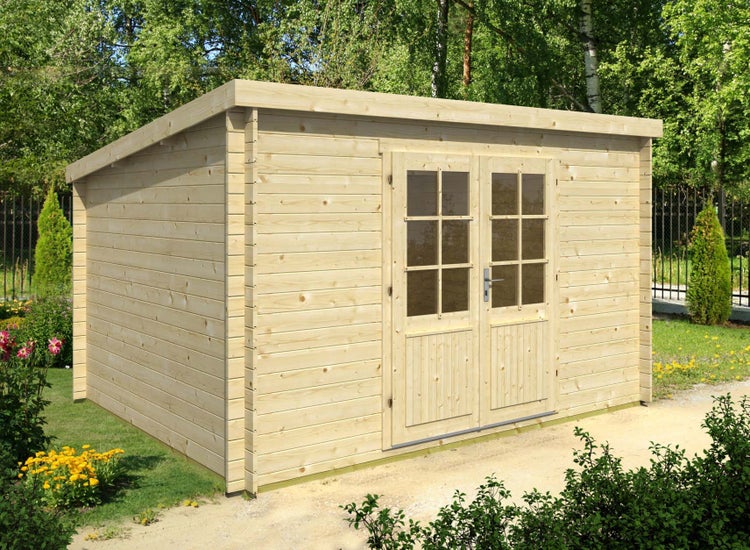 Alpholz Pultdach Gartenhaus Sonja-44 ISO Gartenhaus aus | HORNBACH