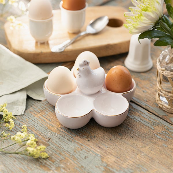 FRANK FLECHTWAREN | Eierhalter Goldmuster, PORZELLAN, 15 x | HORNBACH