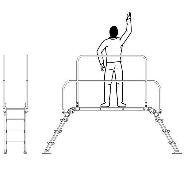 Facal Diva Überstieg 60° Plattform 120x53cm 3 Stufen | HORNBACH