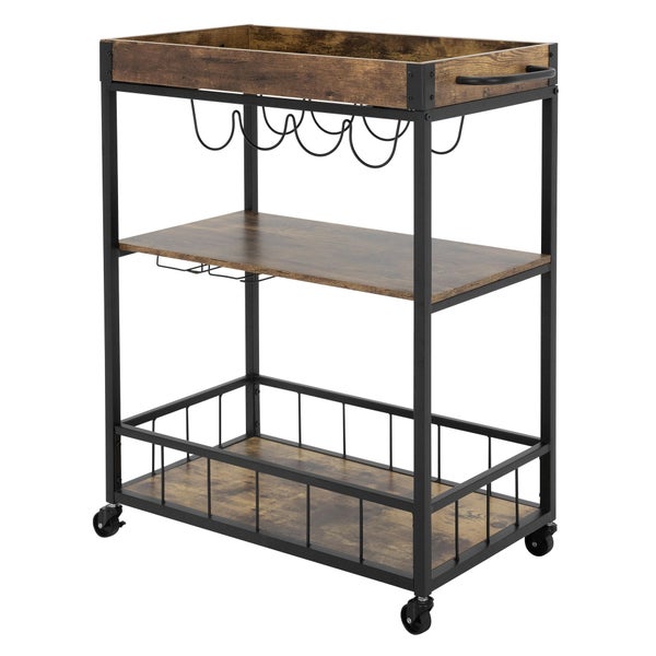 ML-Design Servierwagen mit Flaschen- und Glashalter, | HORNBACH