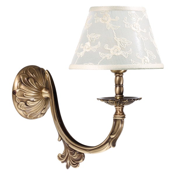 Wandlampe Stoff Messing massiv E14 H: 19 cm in Bronze hell | HORNBACH