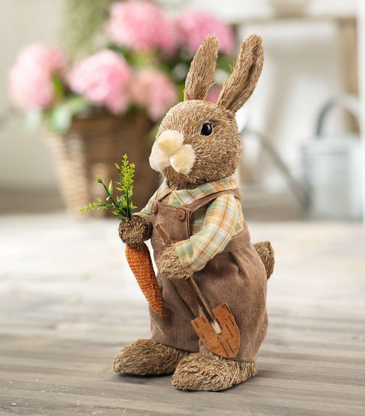 FRANK FLECHTWAREN | Hasenfigur Rüdiger, KUNSTSTOFF, STROH, | HORNBACH