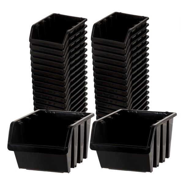 BigDean Sichtlagerboxen Set 36 Stück Schwarz Größe 1 | HORNBACH