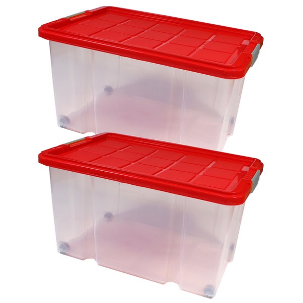 2 Stück BigDean große Eurobox mit Deckel und Rollen | HORNBACH