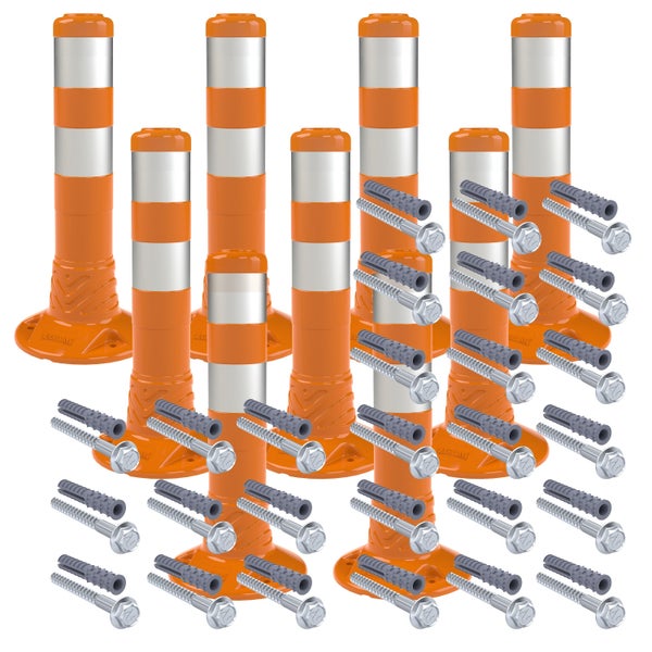 UvV-Flex Absperrpfosten 45cm orange mit einem | HORNBACH