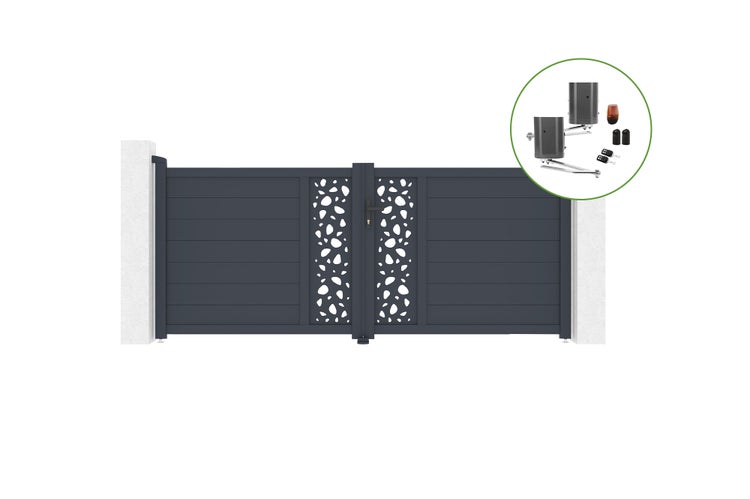 Drehtor 3m SUNNY H.120cm Aluminium + BUNKER B500 | HORNBACH