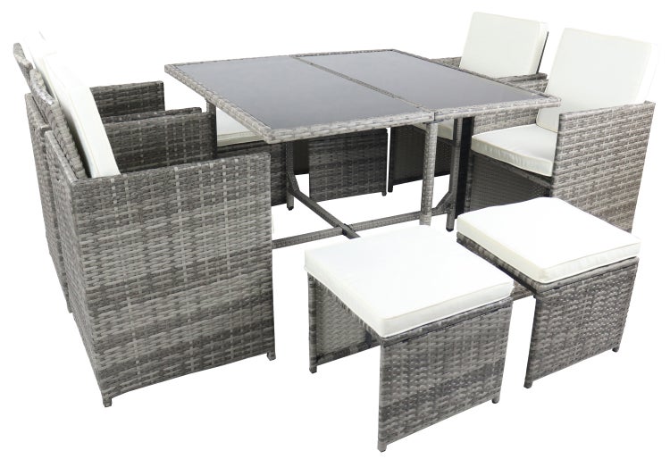 Gartenmbel Rattan Grau