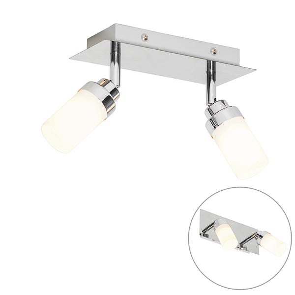 Moderner Badstrahler Stahl 2-flammig IP44 - Japie | HORNBACH