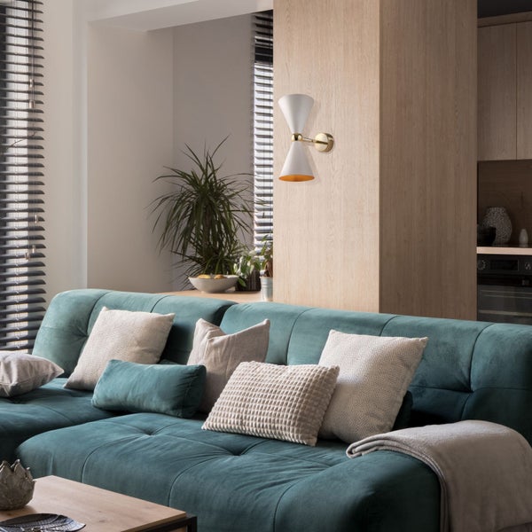 Up Down Wandleuchte Metall Schwenkarm 32 cm hoch in Gold | HORNBACH