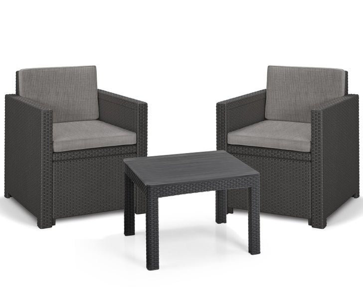 Allibert Monaco - Orlando Anthrazit Balkonset 3-teilig mit | HORNBACH