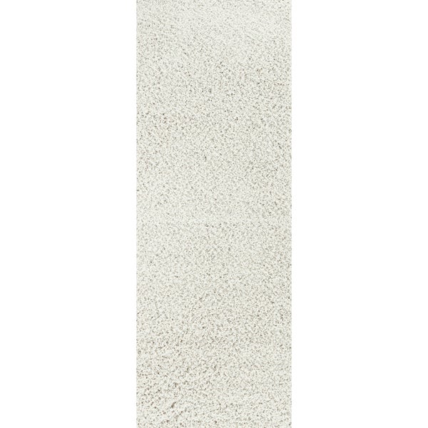 Moderner Hochfloriger Shaggy Flurteppich Weiß 80x220 cm | HORNBACH
