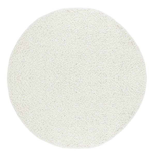 Runder Hochfloriger Shaggy-Teppich Weiß Ø 200 cm LILLY | HORNBACH