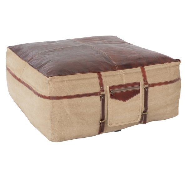 WOMO-DESIGN Sitzpouf XXL Olmütz aus echtem Leder und | HORNBACH