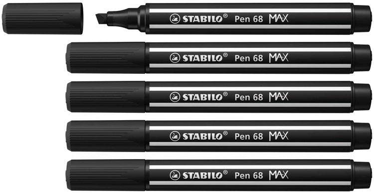STABILO Filzstifte Pen 68 MAX, 5er Set, schwarz | HORNBACH