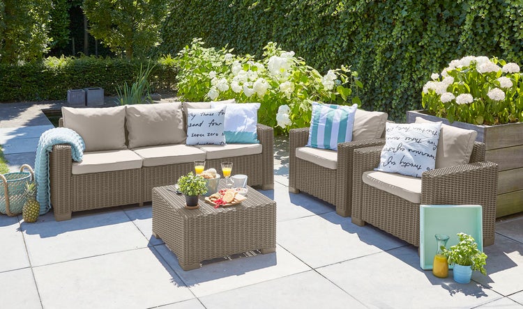 Keter California Loungeset 5 Personen Cappuccino HORNBACH